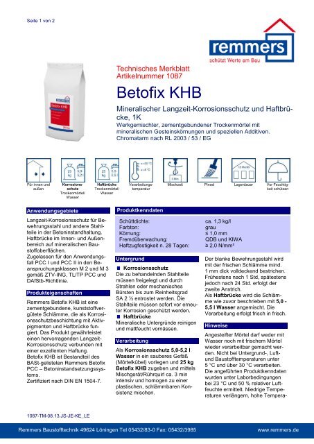 Technisches Merkblatt - Remmers