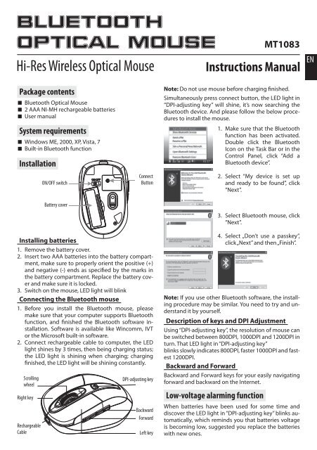 BLUETOOTH OPTICAL MOUSE - Media-Tech Polska