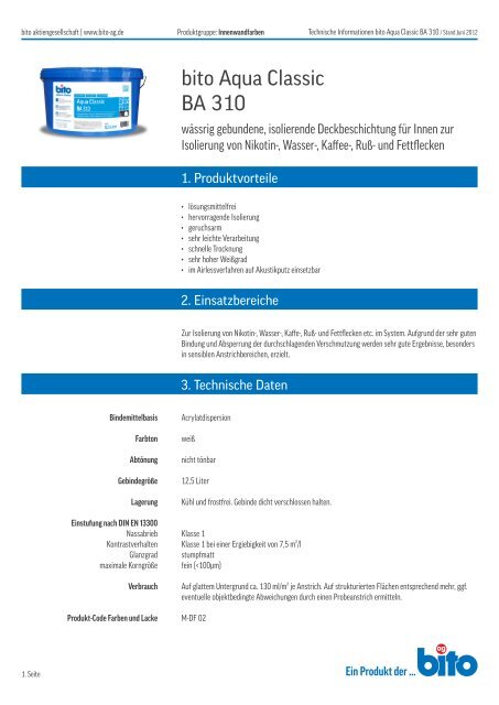 bito Aqua Classic BA 310 - Bito AG