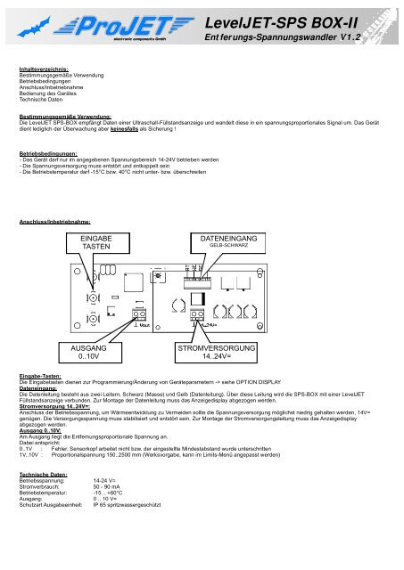 LevelJET-SPS BOX-II - ProJET