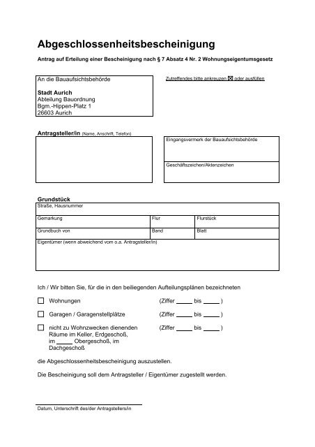 Was Ist Eine Abgeschlossenheitsbescheinigung