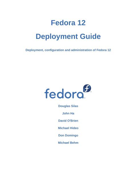 Deployment Guide Fedora 12 - Fedora Documentation - Fedora ...