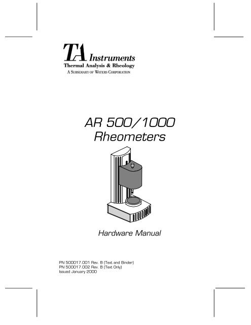 Ta Instruments Ar 2000