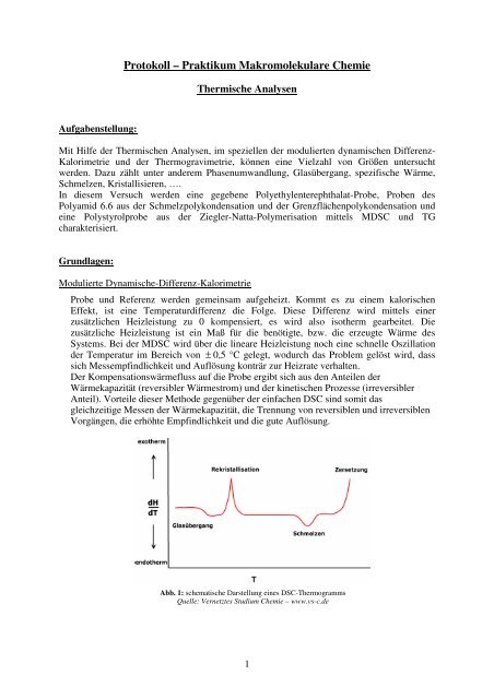 Protokoll – Praktikum Makromolekulare Chemie