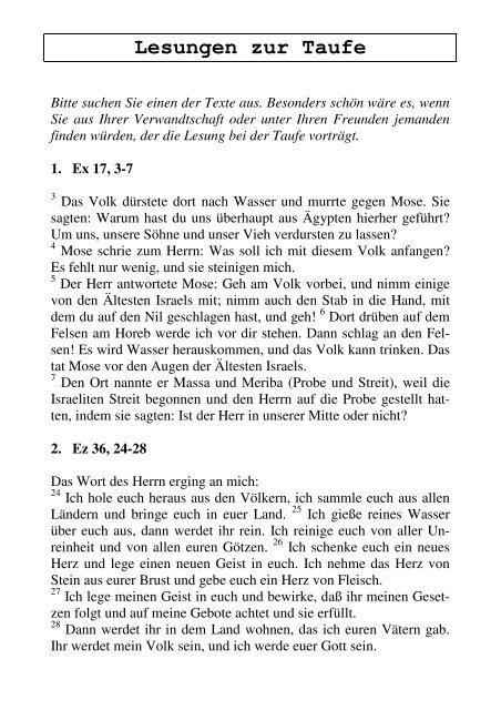 Lesung Zur Taufe Katholisch