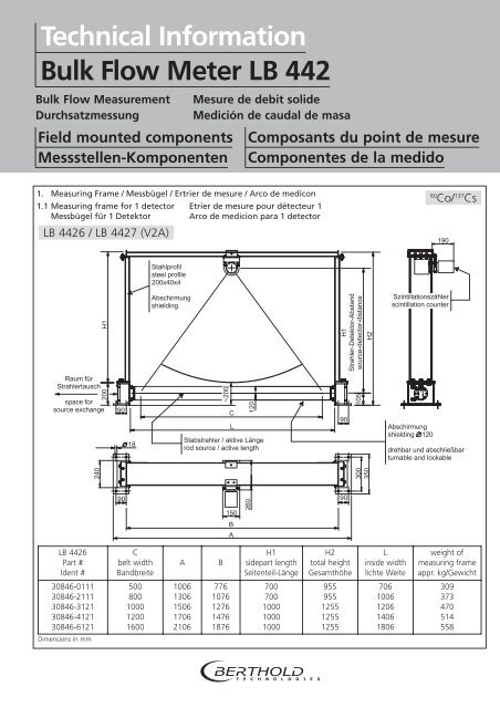 LB 442 Technical Information - Berthold Technologies USA