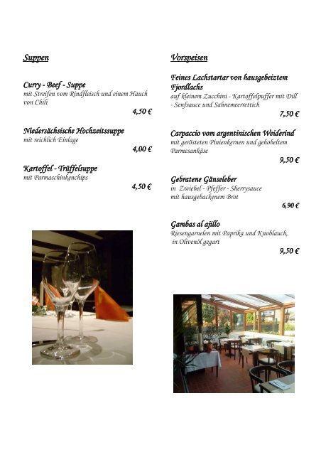 Speisekarte - Hotel zur Linde