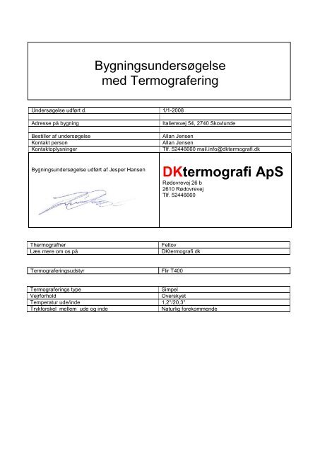 Eksempel på rapport