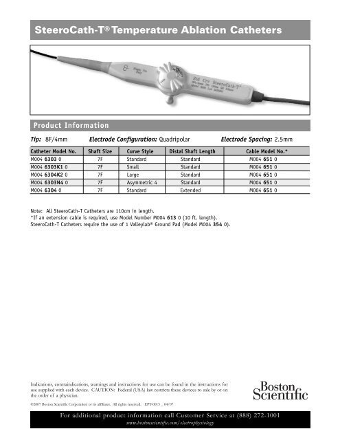 Steerocath-T® Temperature Ablation Catheters - Boston Scientific