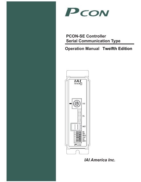PCON-SE Controller Serial Communication Type Operation Manual ...