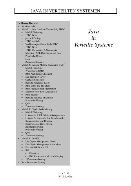 Java in Verteilte Systeme - Joller-Voss