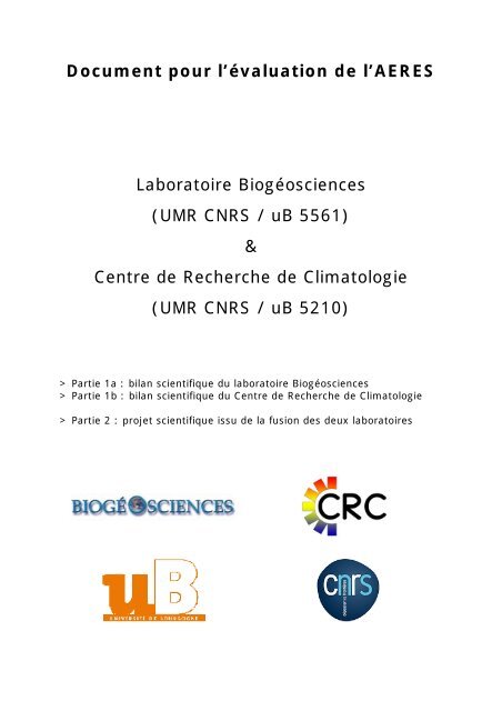 le rapport d'activité - laboratoire Biogéosciences - Université de ...