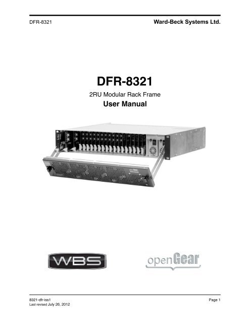 DFR-8321 - Ward-Beck Systems