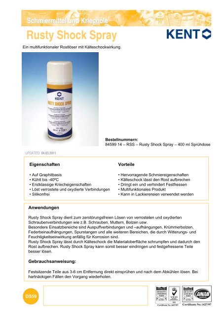 Rusty Shock Spray - KENT