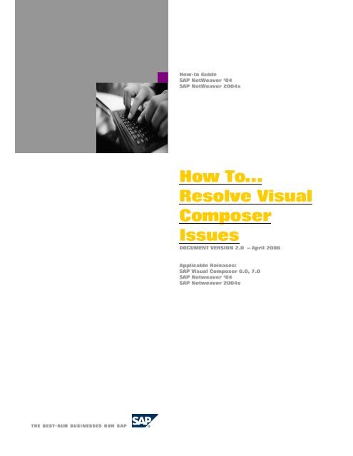 How To… Resolve Visual Composer Issues - SAP Developer Network