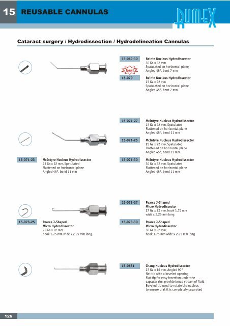 Ophthalmic Instruments Catalog - Rumex International Inc.