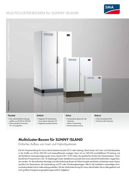 Multicluster-Boxen für Sunny Island - SMA Solar Technology AG