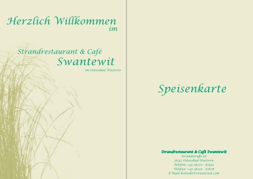 Swantewit Speisenkarte - Strandrestaurant Swantewit