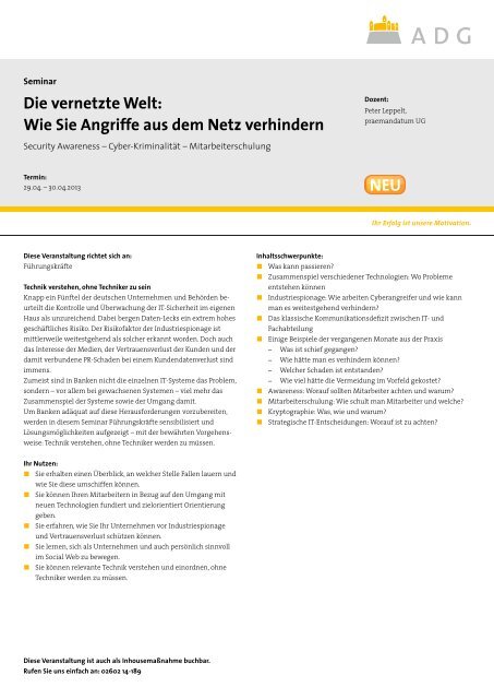 Die vernetzte Welt: Wie Sie Angriffe aus dem Netz verhindern NEU