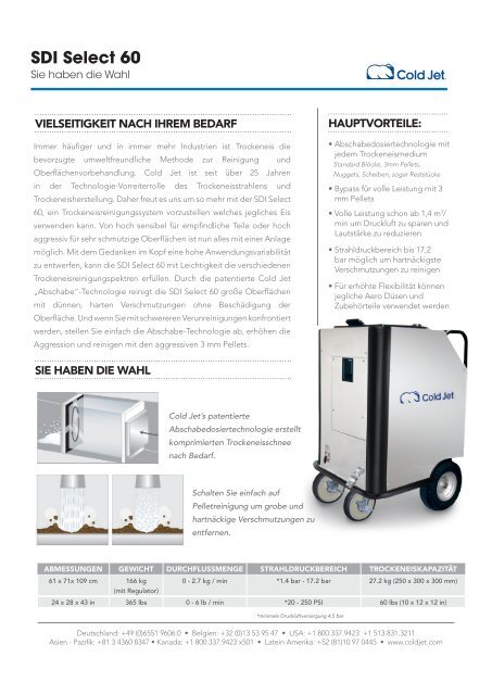 SDI Select 60 - Gas (Deutsch) - Cold Jet