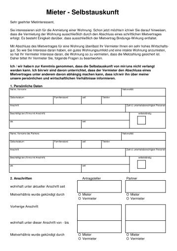 Bewerberbogen (Selbstauskunft) -PDF - Walter Frerichs