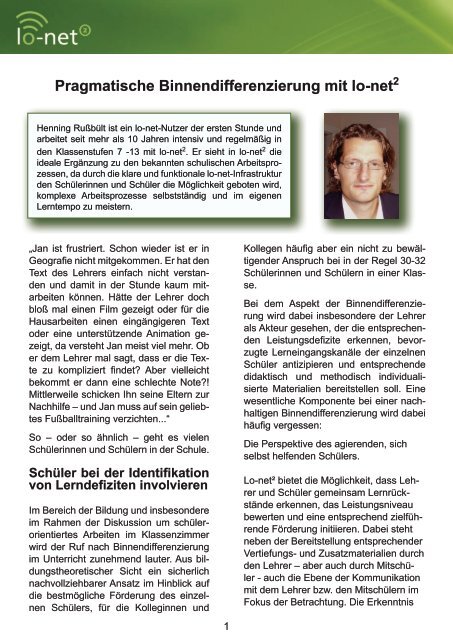 Pragmatische Binnendifferenzierung mit lo-net2