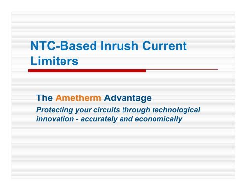 NTC-Based Inrush Current Limiters - Newark