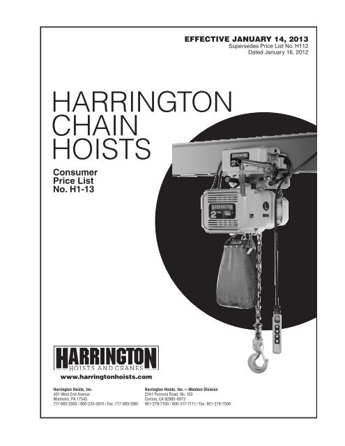 HARRINGTON CHAIN HOISTS