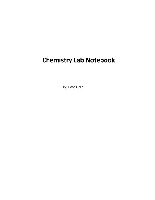 Chemistry Lab Notebook