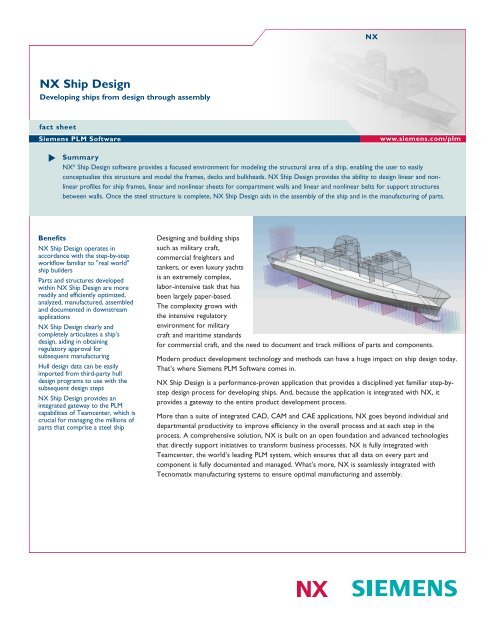 NX Ship Design Fact Sheet