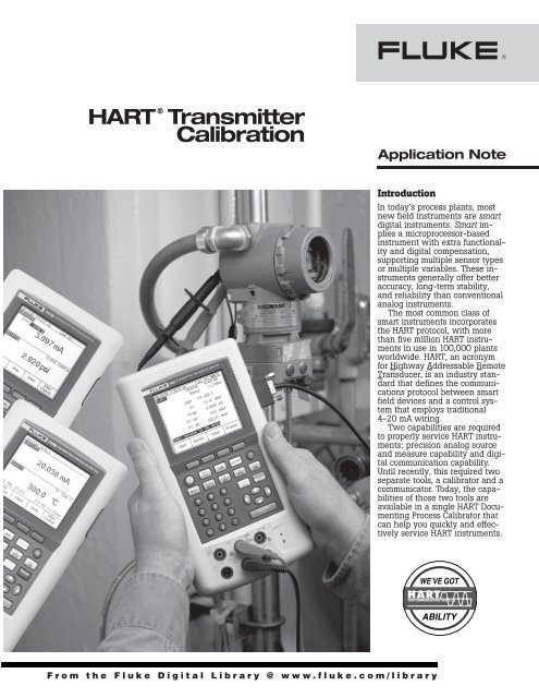 Application Note HART® Transmitter Calibration - Fluke