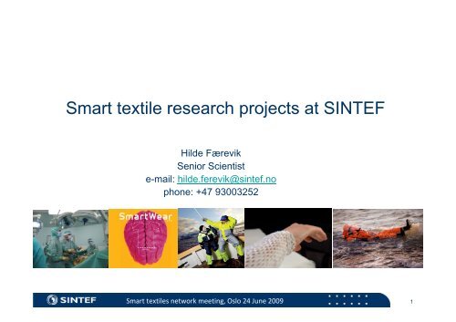 Smart textile research projects at SINTEF