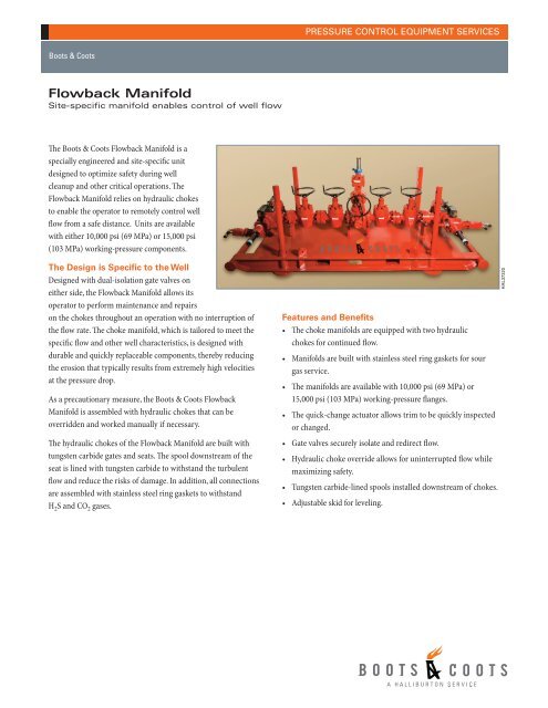Flowback Manifold - Halliburton