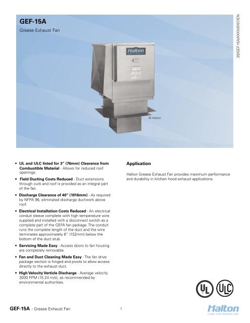 GEF-15A - Halton Company