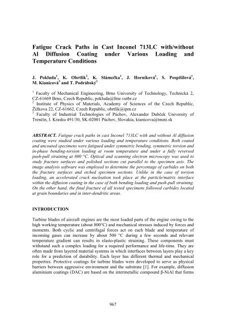 Fatigue Crack Paths in Cast Inconel 713LC with/without Al Diffusion ...