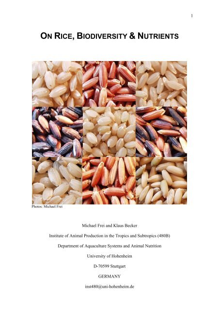 on rice, biodiversity & nutrients - Greenpeace