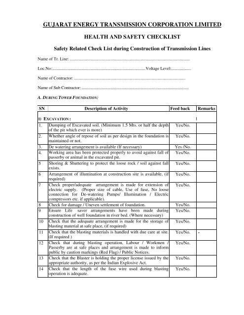 Safety regulation for transmission line - Gujarat Electricity Board