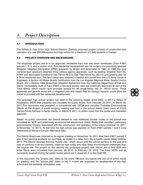4. Project Description - William S. Hart Union High School District
