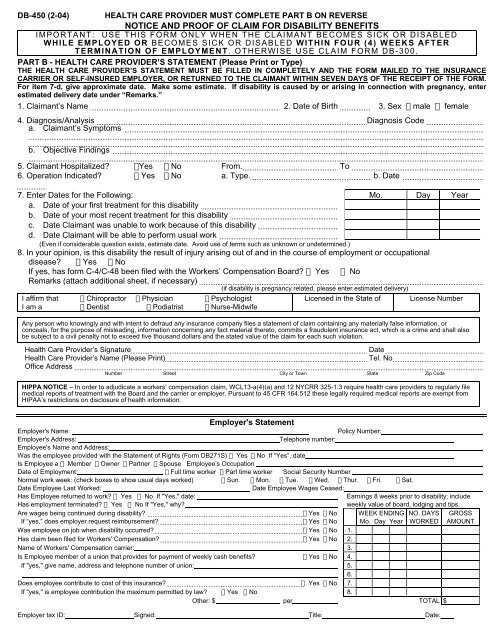 DB-450 (2-04) HEALTH CARE