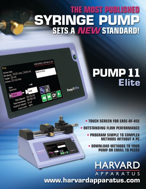 to download the Pump 11 Elite Brochure - Harvard Apparatus UK