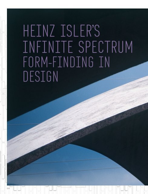Heinz Isler's Infinite Spectrum: Formfinding in Design