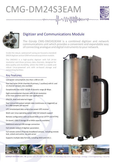 CMG-DM24S3EAM - Güralp Systems Limited