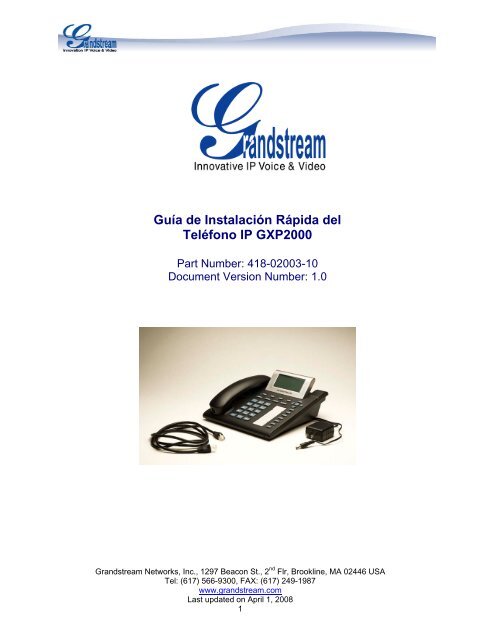 Teléfono IP GXP2000 - Grandstream Networks