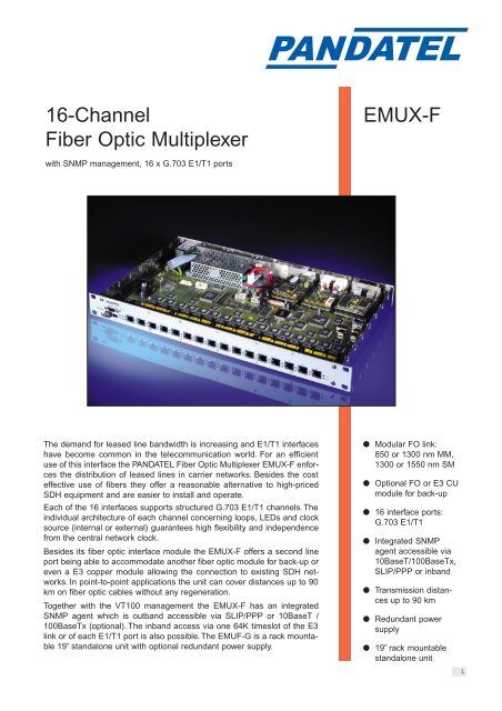 16-Channel Fiber Optic Multiplexer EMUX-F - Hedin Data