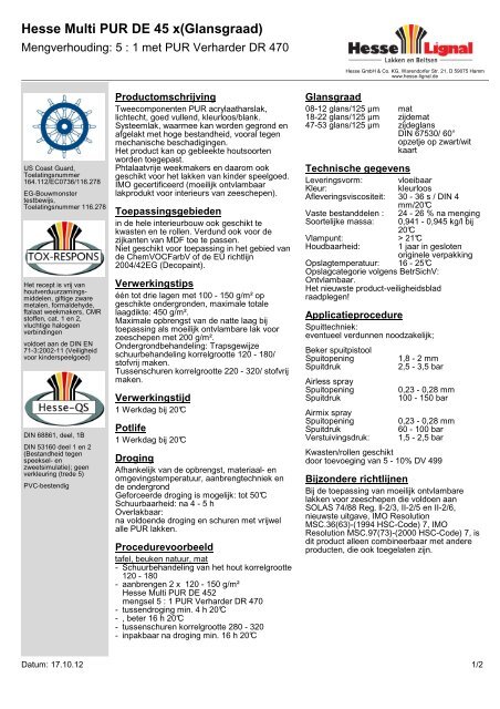 Hesse Multi PUR DE 45 x(Glansgraad) - Hesse Lignal