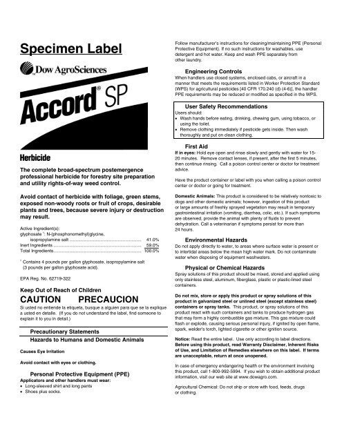 Specimen Label - Greenbook.net