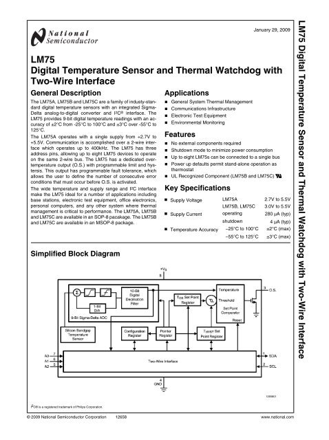 LM75 Digital Temperature Sensor and Thermal ... - HEStore.hu