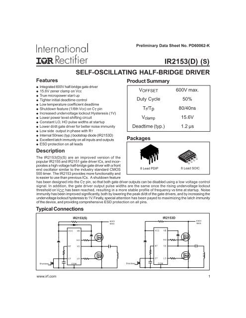 IR2153(D) (S) - Datasheet Catalog