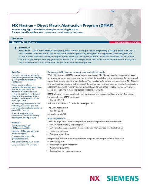 NX Nastran ? Direct Matrix Abstraction Program (DMAP)