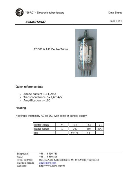 ECC82 is A - Frank's electron Tube Data sheets